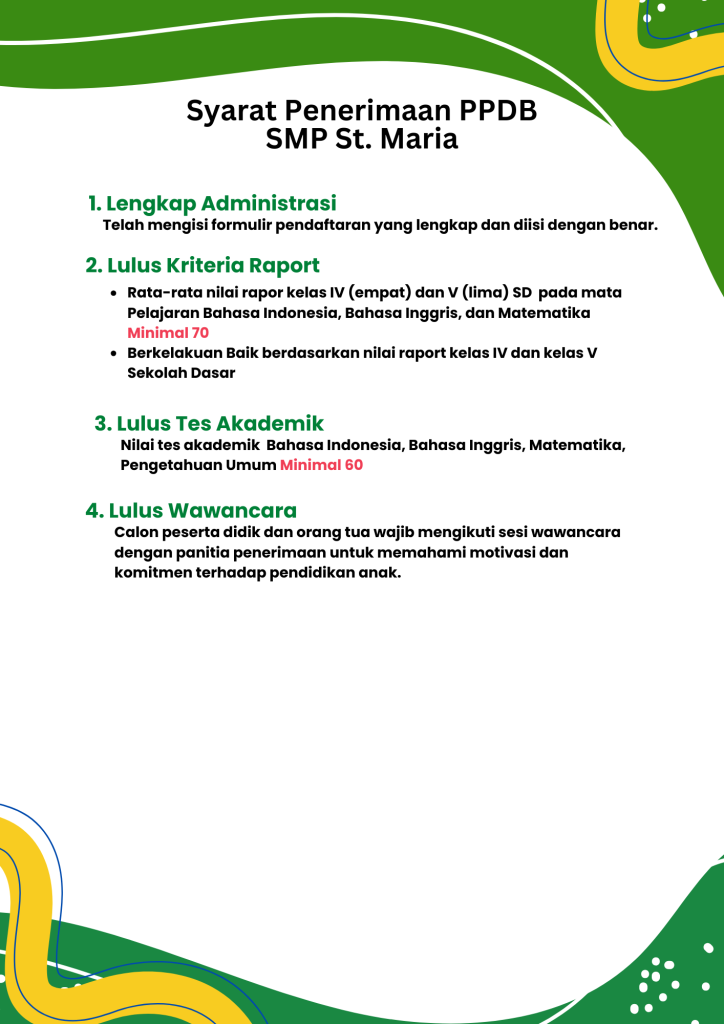 Pendaftaran PPDB SMP Santa Maria Jakarta Tahun Pelajaran 2024-2025 ...