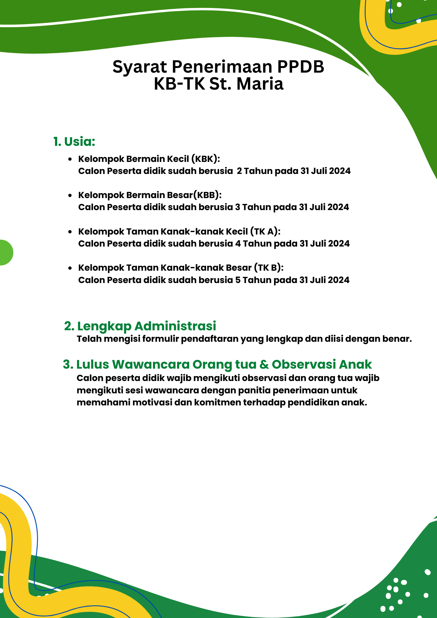 Pendaftaran PPDB KB-TK Santa Maria Jakarta Tahun Ajaran 2024/2025 ...